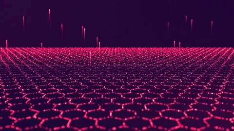 The surface of a hexagon matrix. Particl... | Stock Video | Pond5