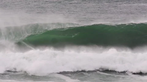 Surfer Rides Clean Wave Shoulder With Wh... | Stock Video | Pond5