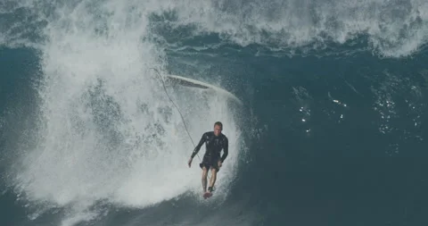 Surfer surfing barrel tube wave at Banza... | Stock Video | Pond5