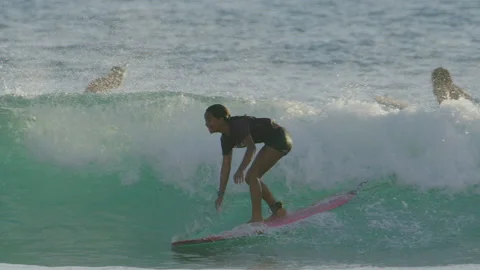 Surfer surfing in Hawaii ocean wave youn... | Stock Video | Pond5
