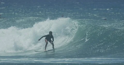 Surfer surfing short board ocean wave Ha... | Stock Video | Pond5