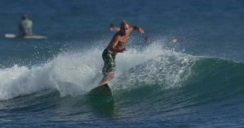 Surfer surfing short board ocean wave Ha... | Stock Video | Pond5