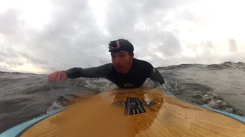 Surfer wearing GoPro | Stock Video | Pond5