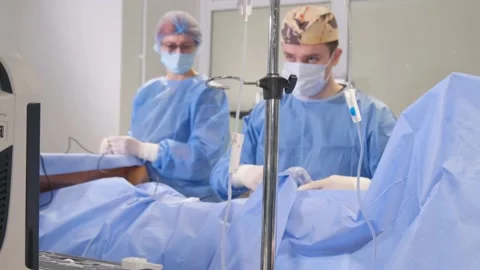 Surgical operation on leg veins, endoven... | Stock Video | Pond5