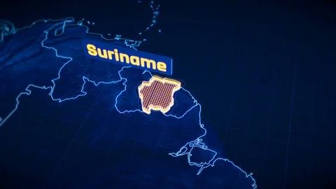 Suriname country border 3D visualization... | Stock Video | Pond5