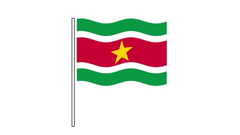 Suriname flag seamless loop animation. W... | Stock Video | Pond5