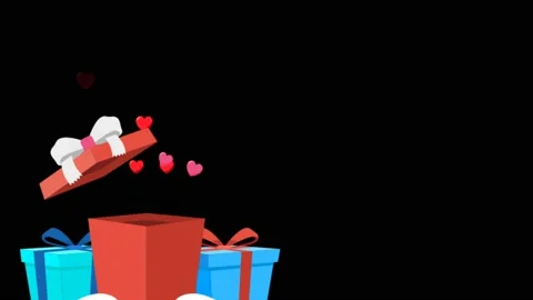 Surprise Gift Box Opening Animation On B... | Stock Video | Pond5