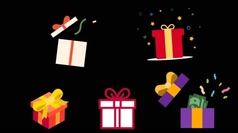Surprise Gift Boxes Opening Animation Ba... | Stock Video | Pond5