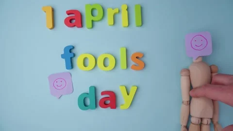 Surprise symbol blue background. April f... | Stock Video | Pond5