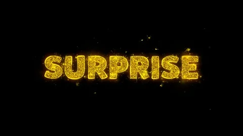 Surprise Text Sparks Particles on Black ... | Stock Video | Pond5