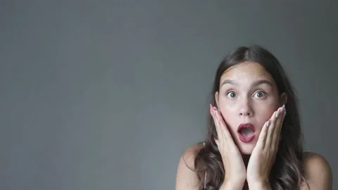 surprised emotions on caucasian young fe... | Stock Video | Pond5