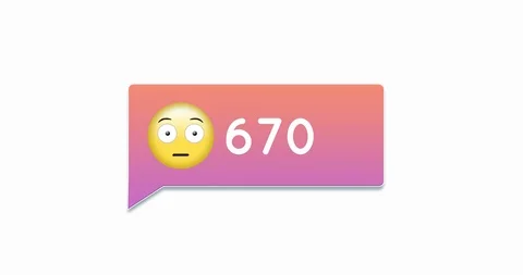 Surprised face emoticon with numbers 4k | Stock Video | Pond5