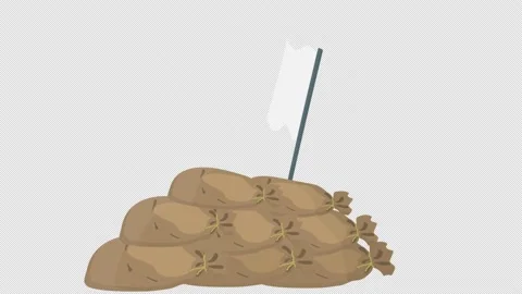 Surrender. Animation of a white flag ove... | Stock Video | Pond5