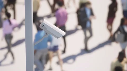 Surveillance Camera Watching people - 4K... | Stock Video | Pond5