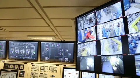 Surveillance control room interior of cr... | Stock Video | Pond5