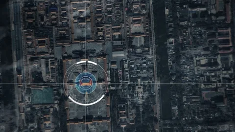 Surveillance drone or satellite camera s... | Stock Video | Pond5