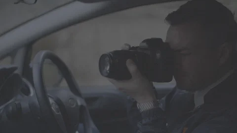 Surveillance Police Officer sitting in c... | Stock Video | Pond5