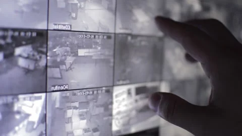 Surveillance Camera Monitor Computer Screens Stock Footage ~ Royalty ...