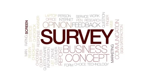 Survey animated word cloud, text design ... | Stock Video | Pond5