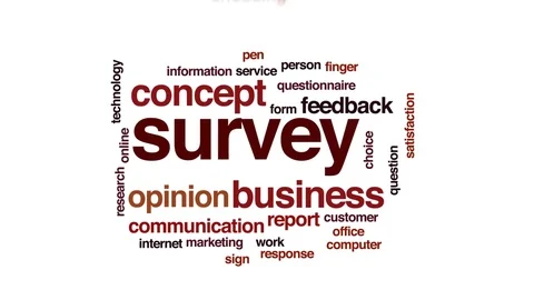 Survey animated word cloud, text design ... | Stock Video | Pond5