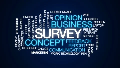 Survey animated word cloud, text design ... | Stock Video | Pond5