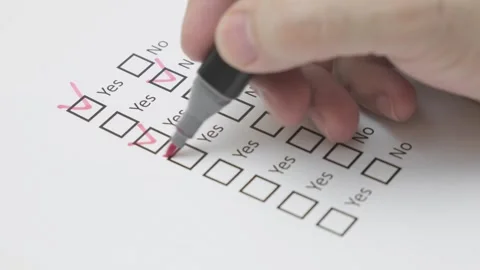 survey form with yes or no answer option... | Stock Video | Pond5