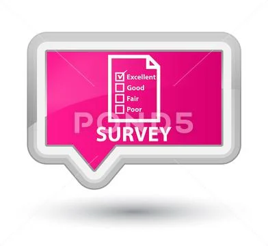 Survey (questionnaire icon) prime pink banner button ~ Clip Art #84359611