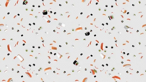 SUSHI COMBO Cartoon loop tile falling wi... | Stock Video | Pond5