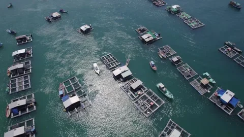 Sustainable Floating Fishing Village Aer... | Stock Video | Pond5