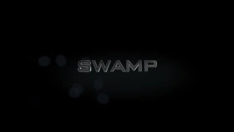 Swamp 3D title metal text on black alpha... | Stock Video | Pond5