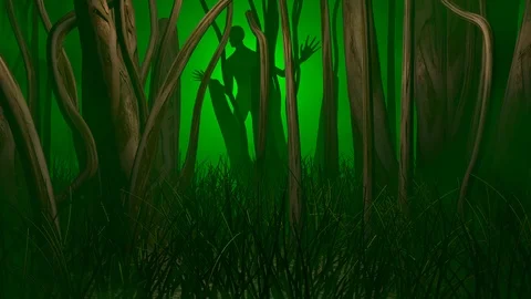 Swamp gas , glowing green fog , dark mon... | Stock Video | Pond5