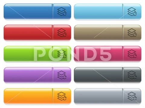 Swap layers icons on color glossy, rectangular menu button Illustration #151072060
