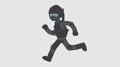 SWAT police man in uniform runs | Stock Video | Pond5