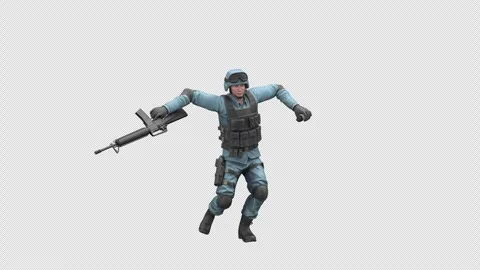 SWAT police officer dance - 3d render lo... | Stock Video | Pond5
