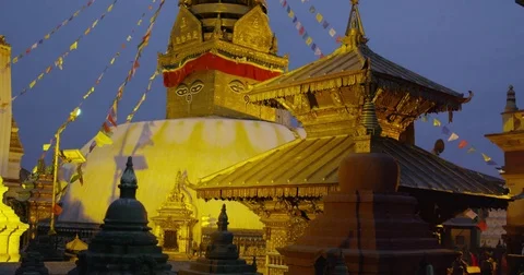 Swayambhunath (Monkey Temple) Stupa duri... | Stock Video | Pond5