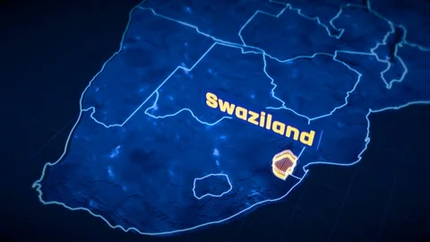 Swaziland country border 3D visualizatio... | Stock Video | Pond5