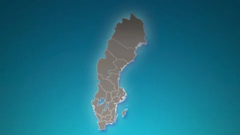sweden country map with zoom in Realisti... | Stock Video | Pond5
