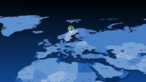 Sweden GPS location tracking animation o... | Stock Video | Pond5