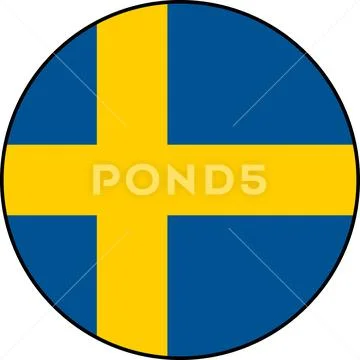 Swedish flag icon on transparent background Illustration #300015132