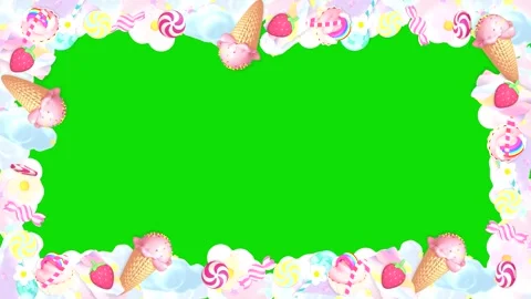 Sweet Candy Frame On Green Screen | Stock Video | Pond5