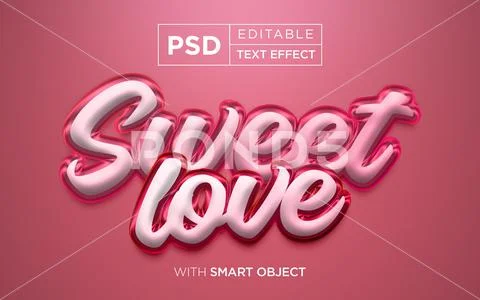 PSD Template: Sweet love text effect, love TYPOGRAPHY mockup template ...