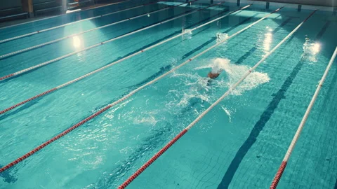 Swimmer in Swimming Pool | Stock Video | Pond5
