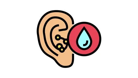 swimmers ear color icon animation | Stock Video | Pond5
