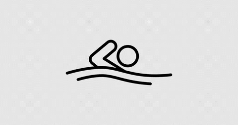 swimming animated outline icon | Stock Video | Pond5