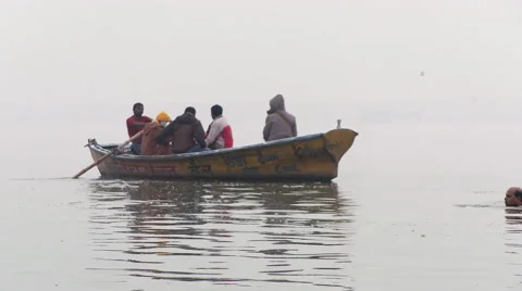Swimming in Ganges River | Stock Video | Pond5
