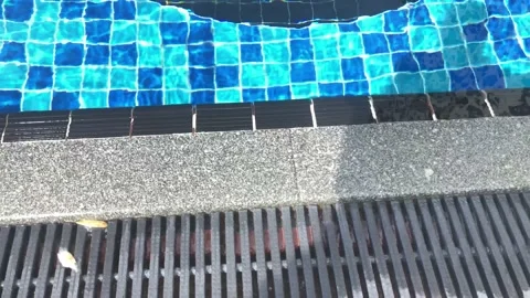 Swimming Pool Overflow Drainage Grating,... | Stock Video | Pond5