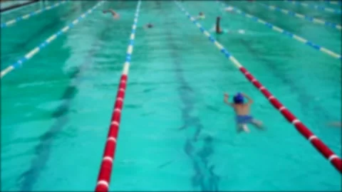 Swimming pool training. Athletes practic... | Stock Video | Pond5