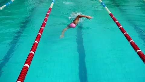 Swimming pool training. Athletes practic... | Stock Video | Pond5