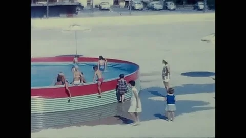 Girl Swimming Pool Vintage Stock Video Footage | Royalty Free Girl ...
