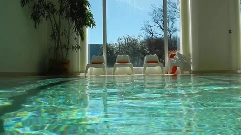 Swimming Pool with Window View and Under... | Stock Video | Pond5